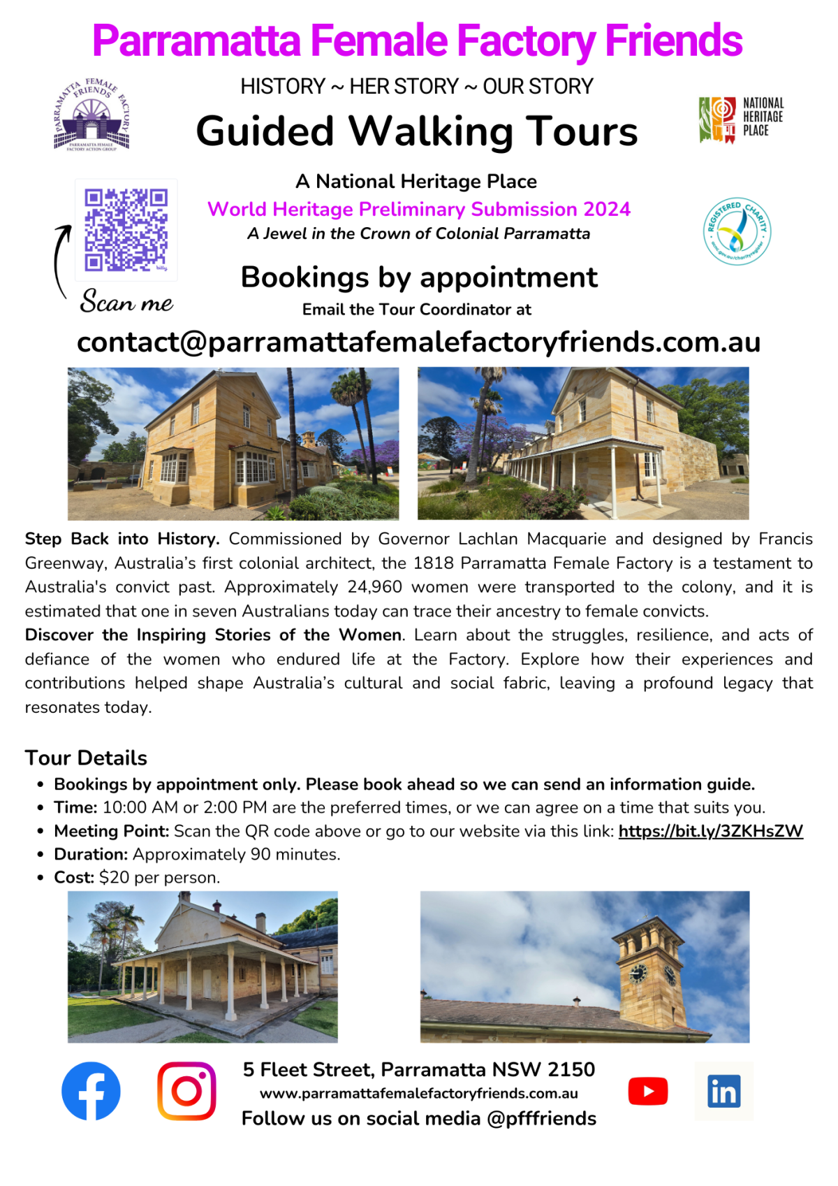 Guided Walking Tours - Parramatta Female Factory Friends